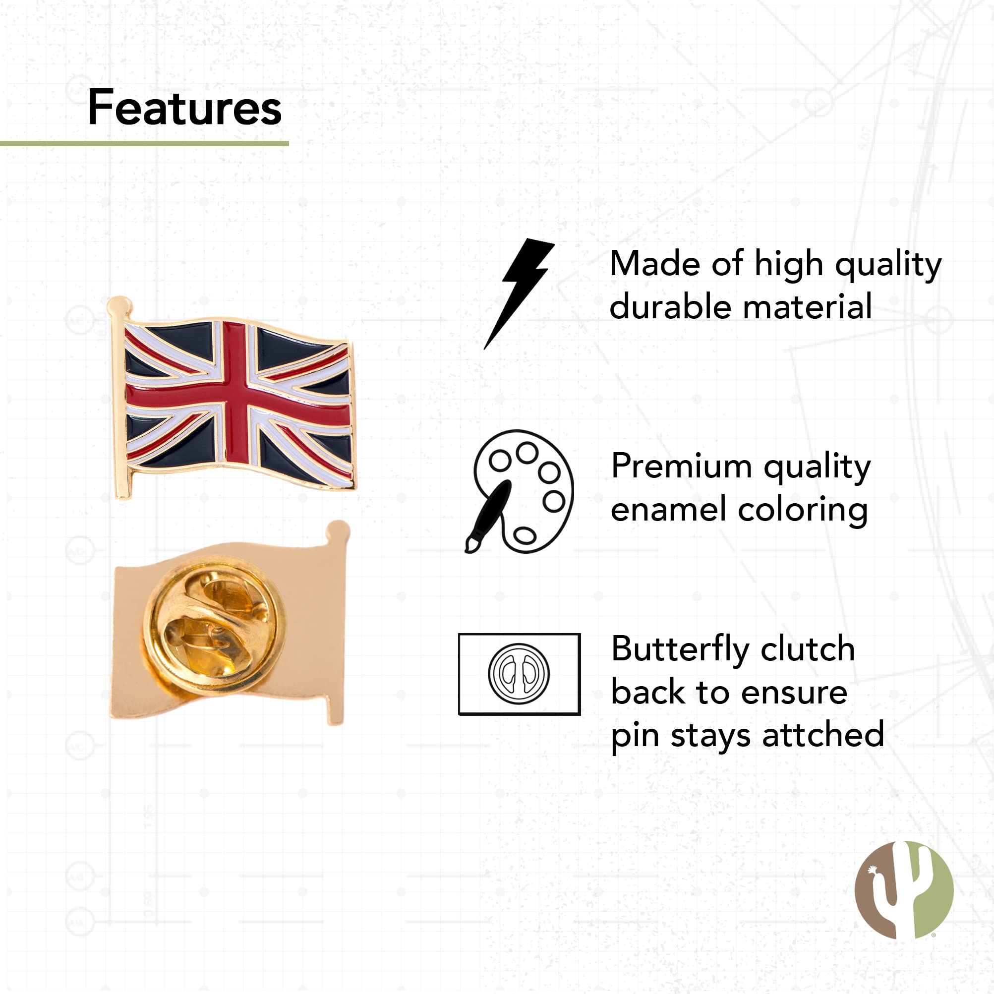 Great Britain Enamel Pin UK Flag Lapel Pin - Enamel British Union Jack ...