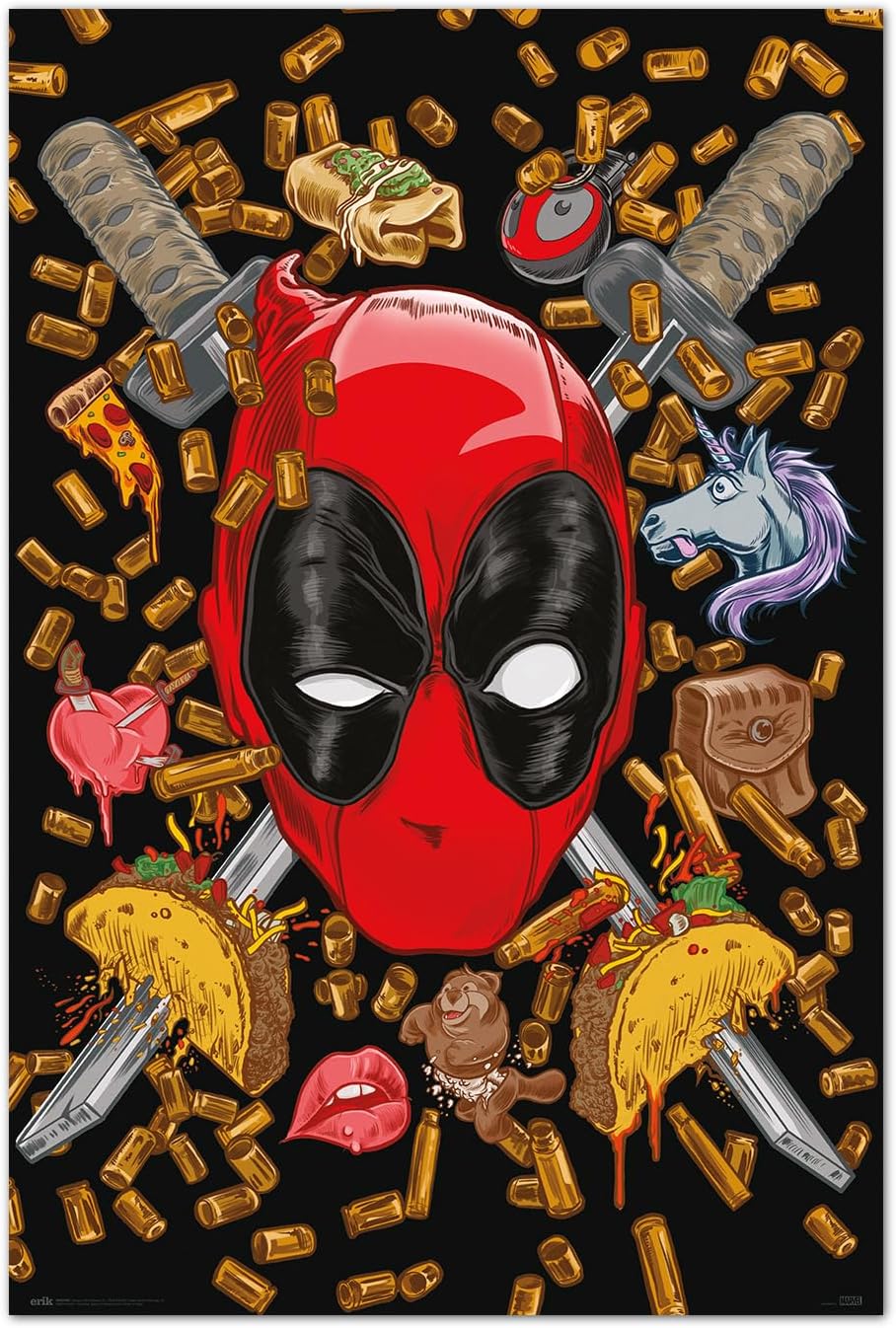 Grupo Erik - Poster Marvel deadpool - bullets and chimichangas - Deco ...