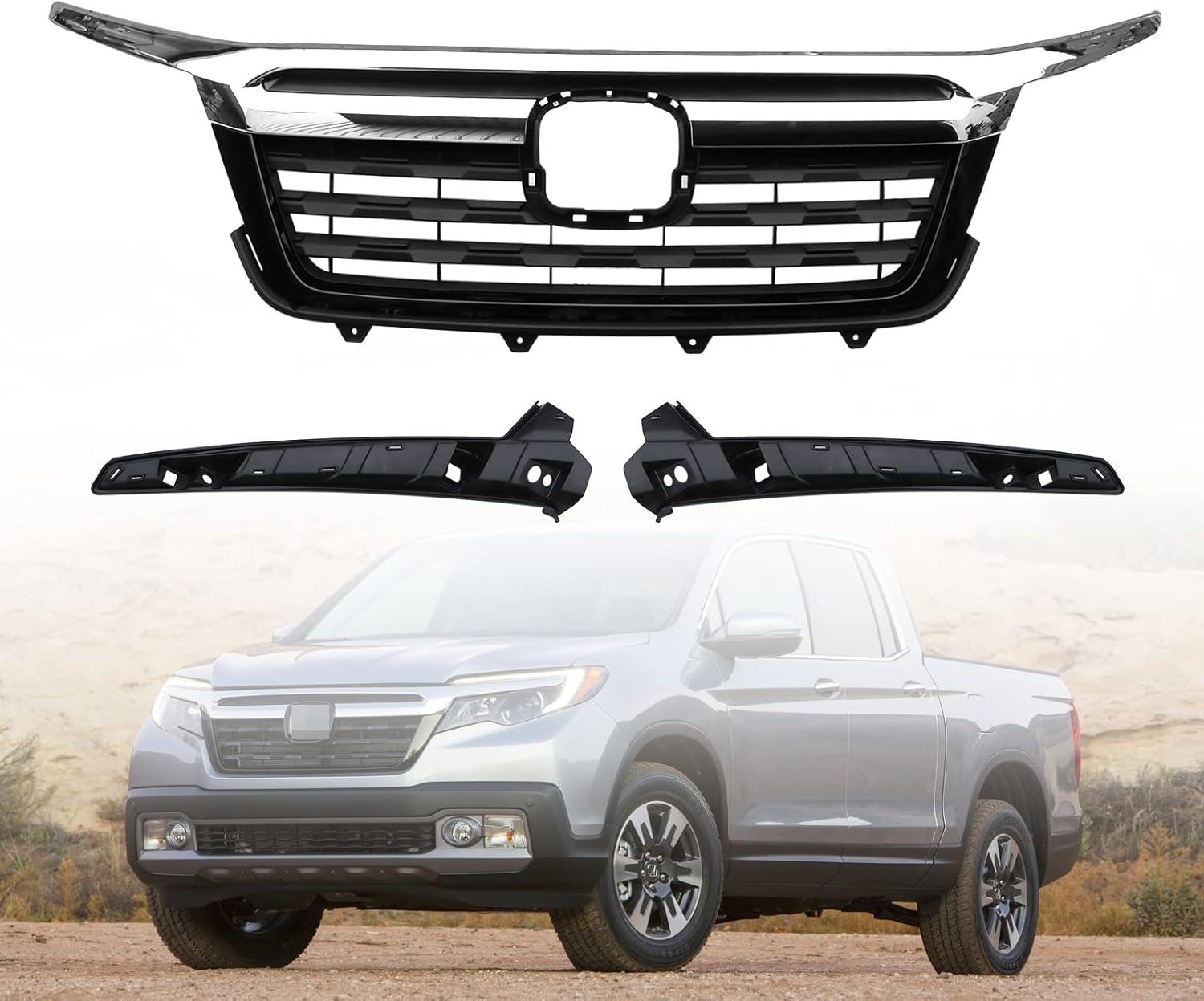 Amazon.com: Ridgeline Grille - Front Grille Assembly Chrome Compatible ...