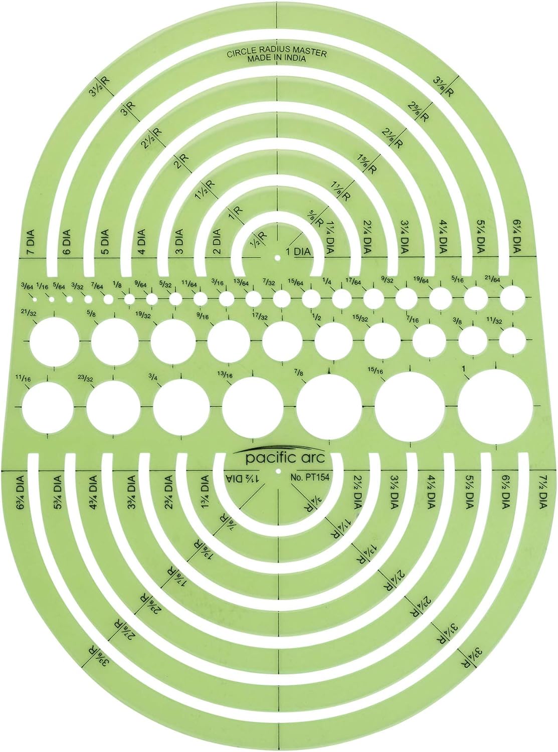 Pacific Arc Circles Radius Master Template Guide, from 1/2 Inch to 3 3/ ...