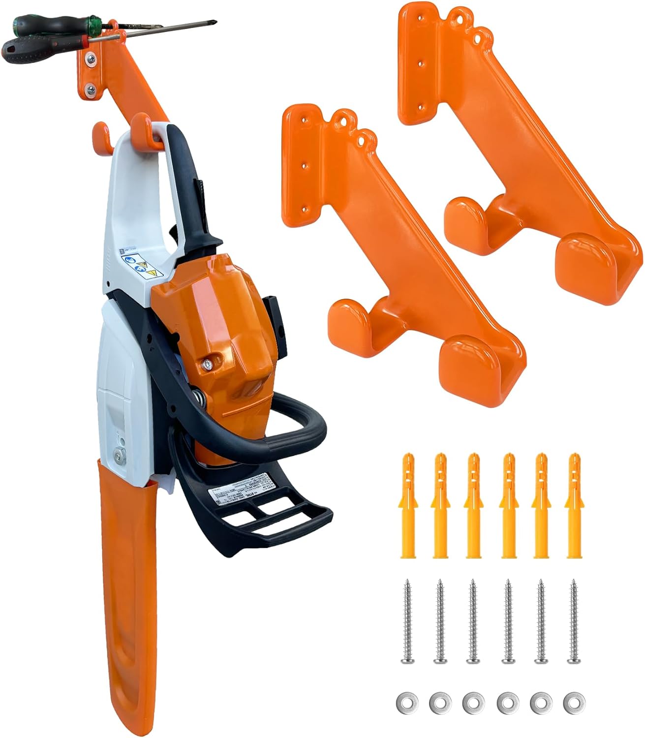 OSROENE Chainsaw Hanger, 2 Pack Chainsaw Wall Mount, Heavy Duty ...