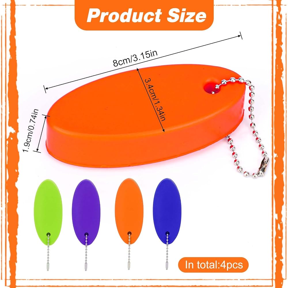 Floating Keychain Waterproof Key Float For Boating & Water Sports 5 ...