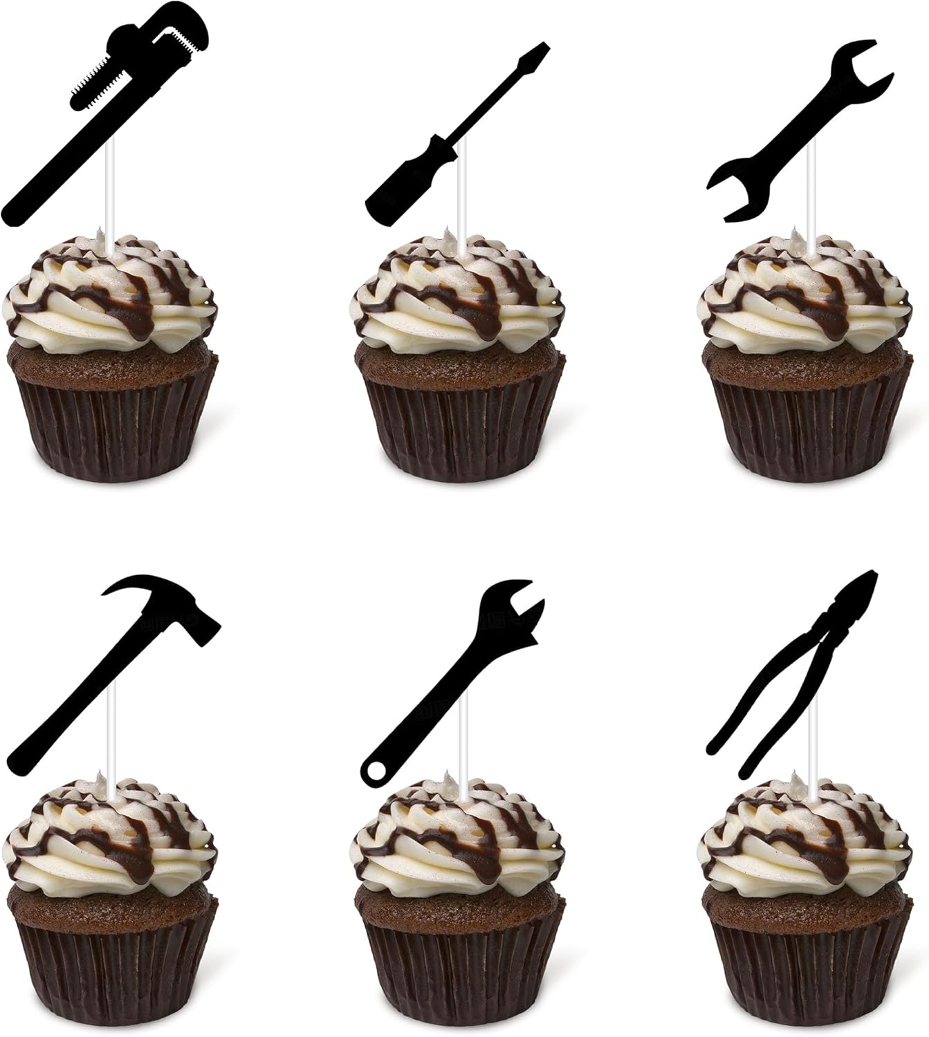 Amazon.com: Repair Tools Cupcake Topper 24PCS Wrench Hammer Pliers ...