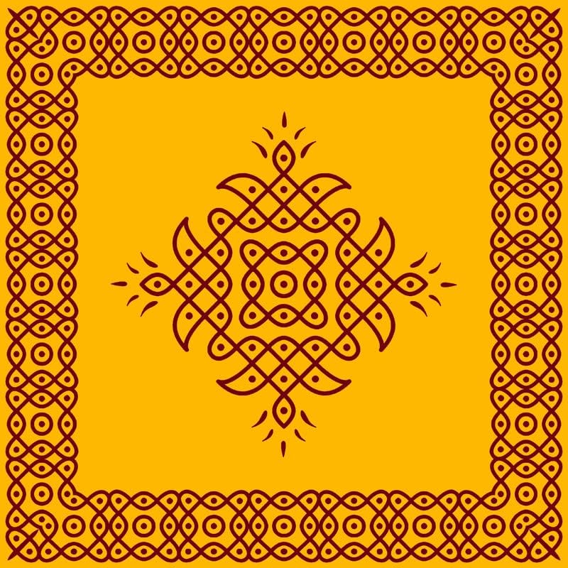 Dhara Creation Kolam Backdrop Cloth for Pooja Decoration South Indian ...