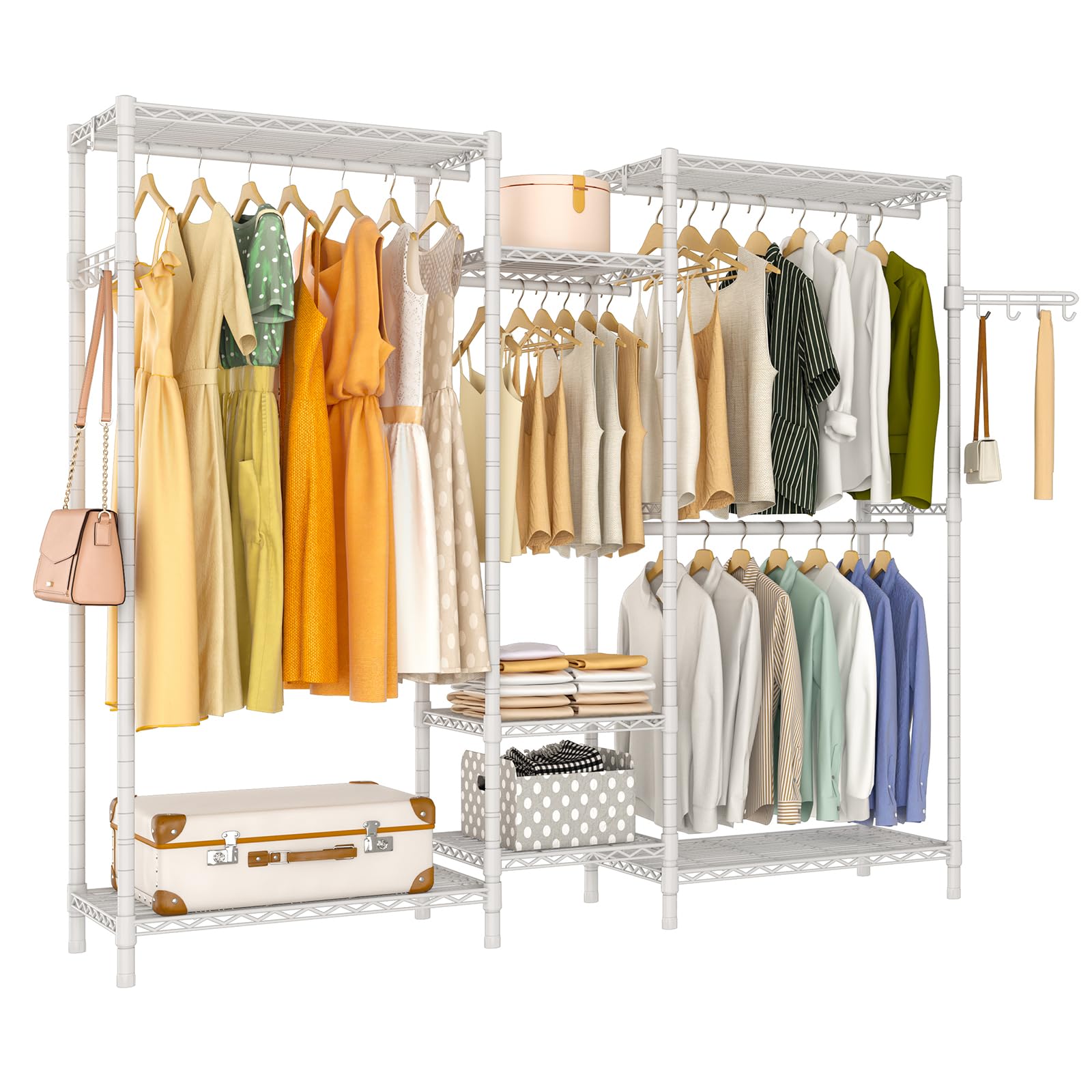 Amazon.com: Exglobol Heavy Duty Garment Rack, Portable Wardrobe Clothes ...