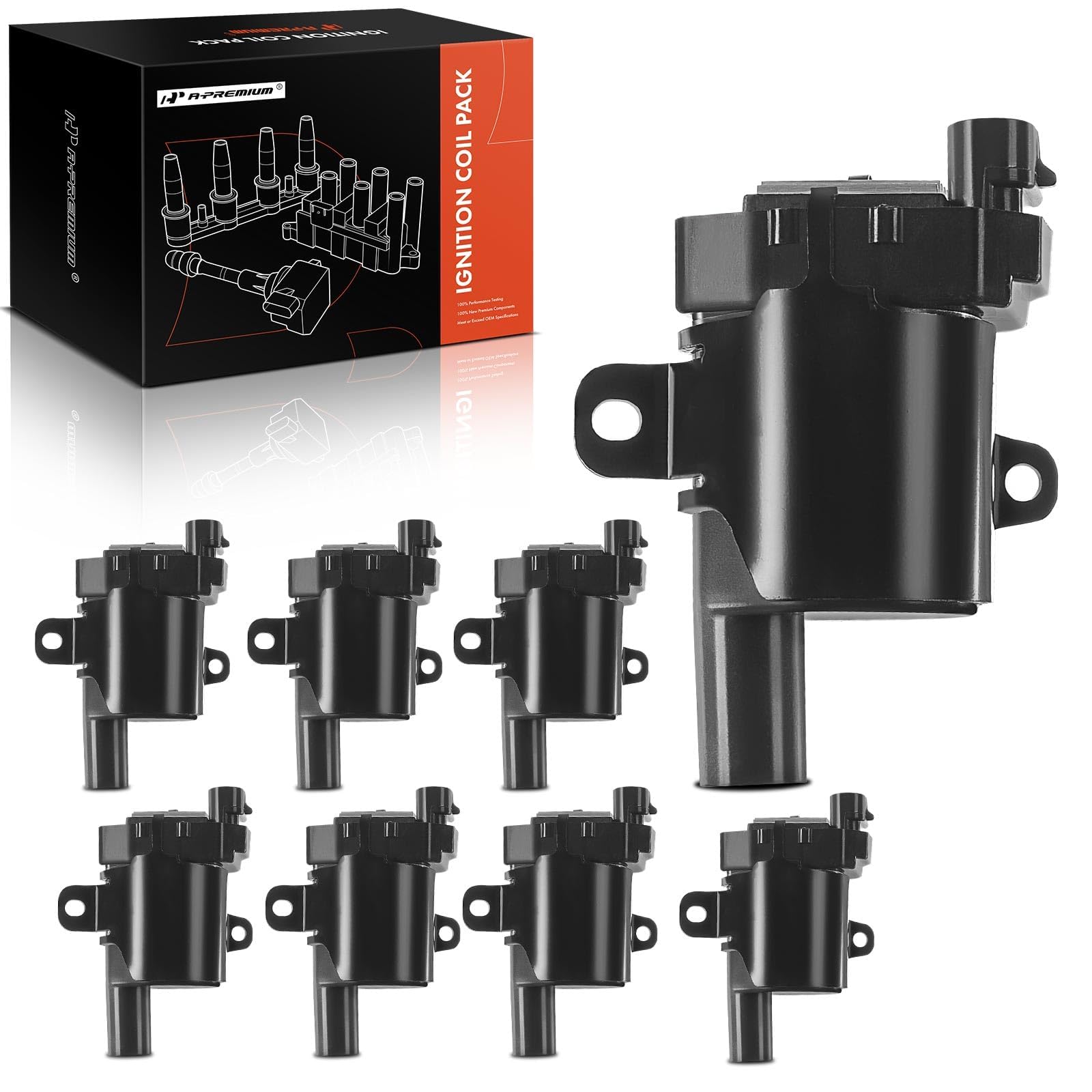 A-Premium Engine Ignition Coils Packs (with Round Type Coil) Compatible ...