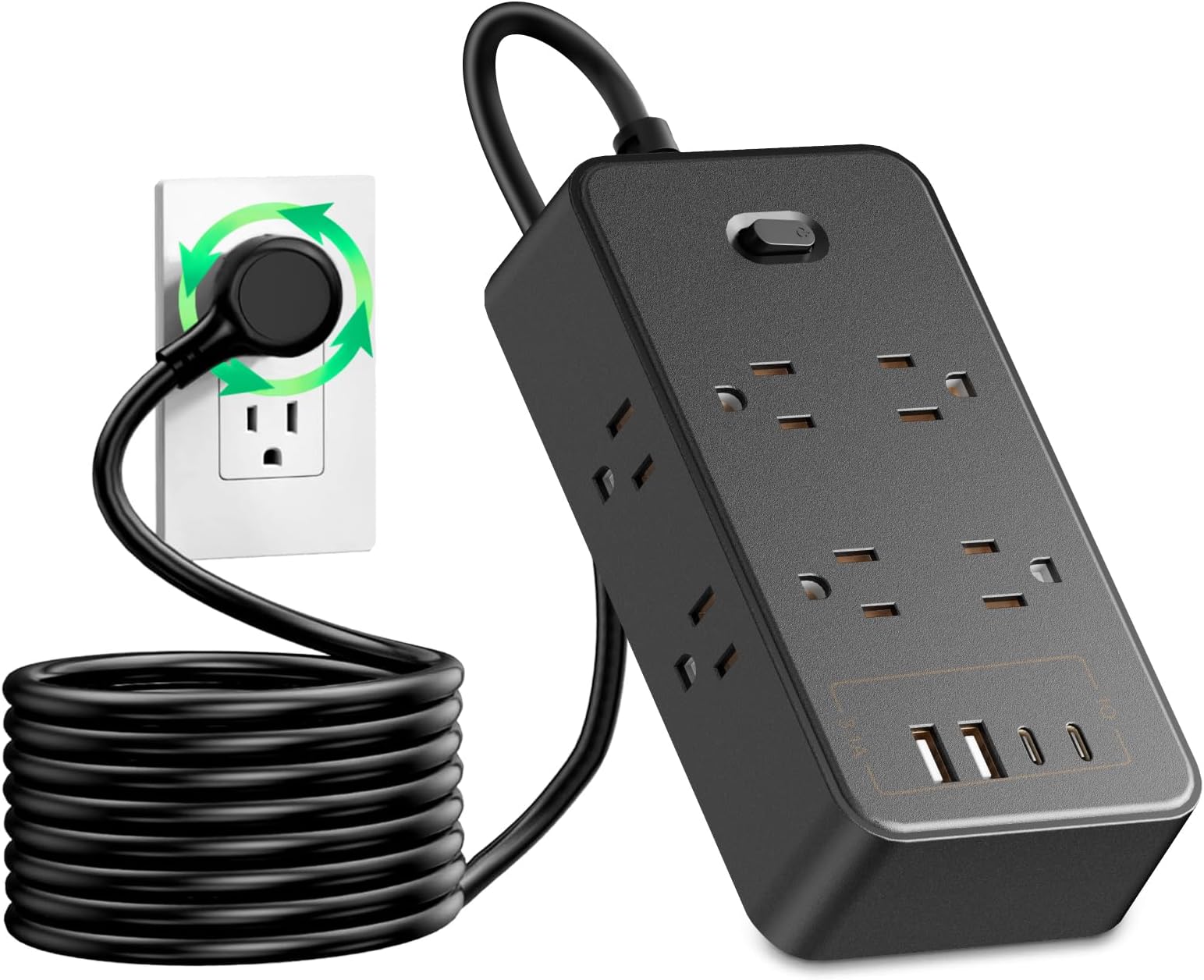 GALASALA Regleta Multicontacto Extension Electrica con Protector ...