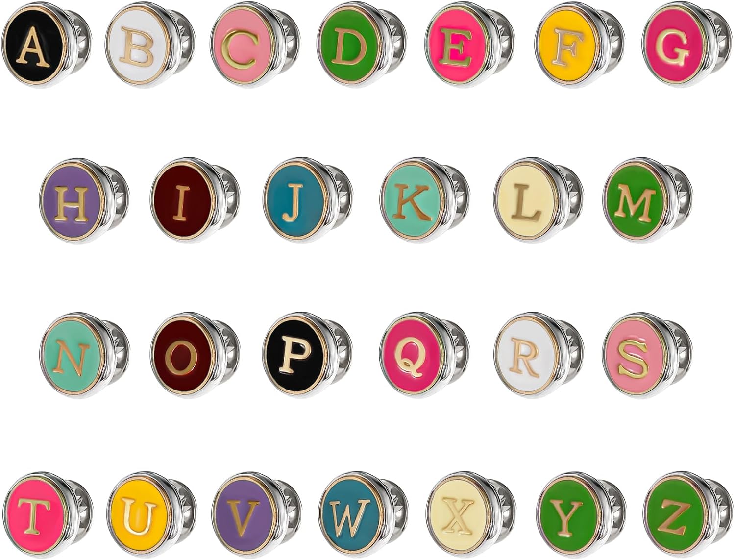 Amazon.com: 26 Pack Enamel Funny Letter Pins Set Cute Initial Pins Fun ...