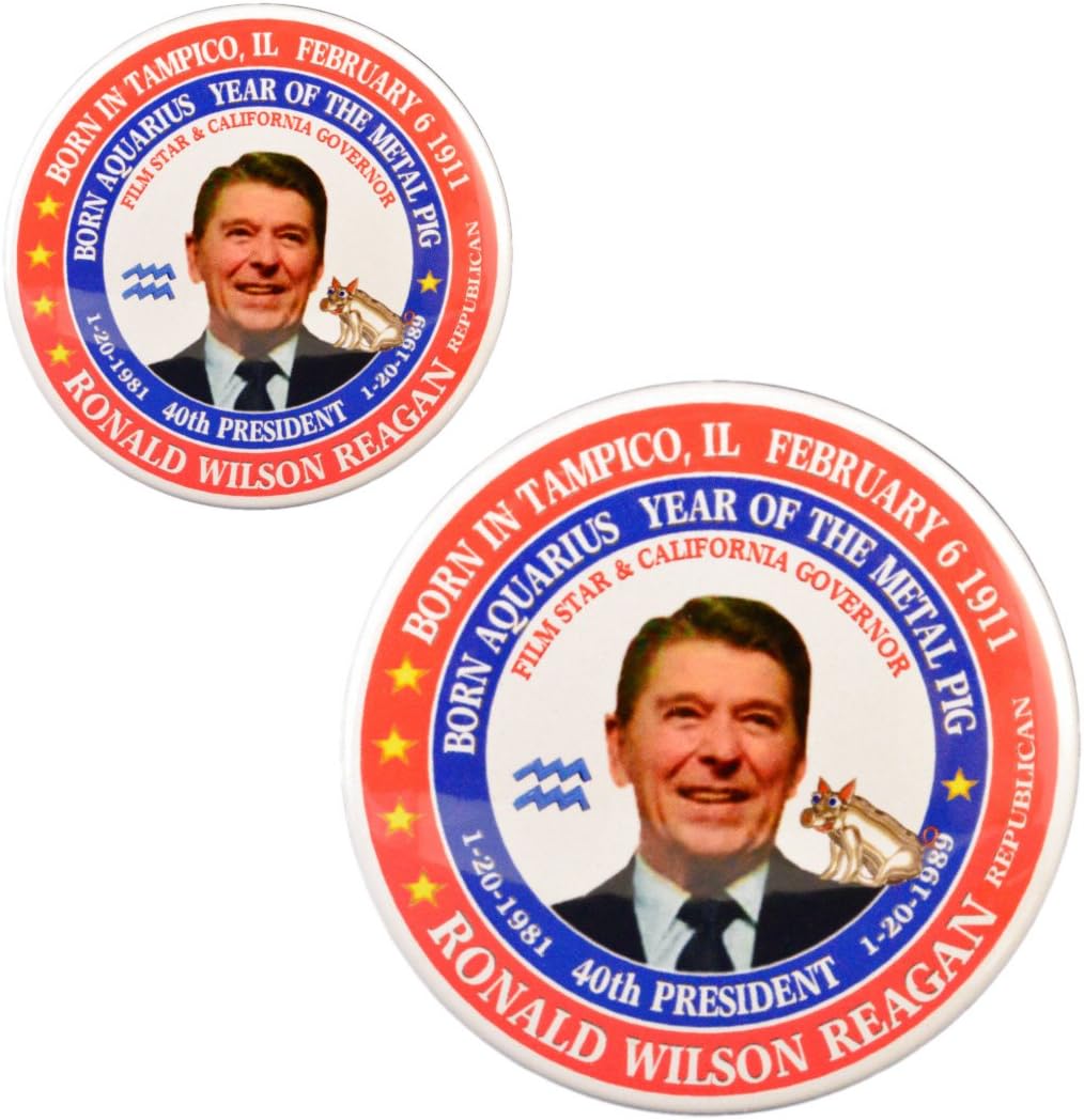 Amazon.com: Ronald Reagan 40th President Magnet + Pin, Astrology ...