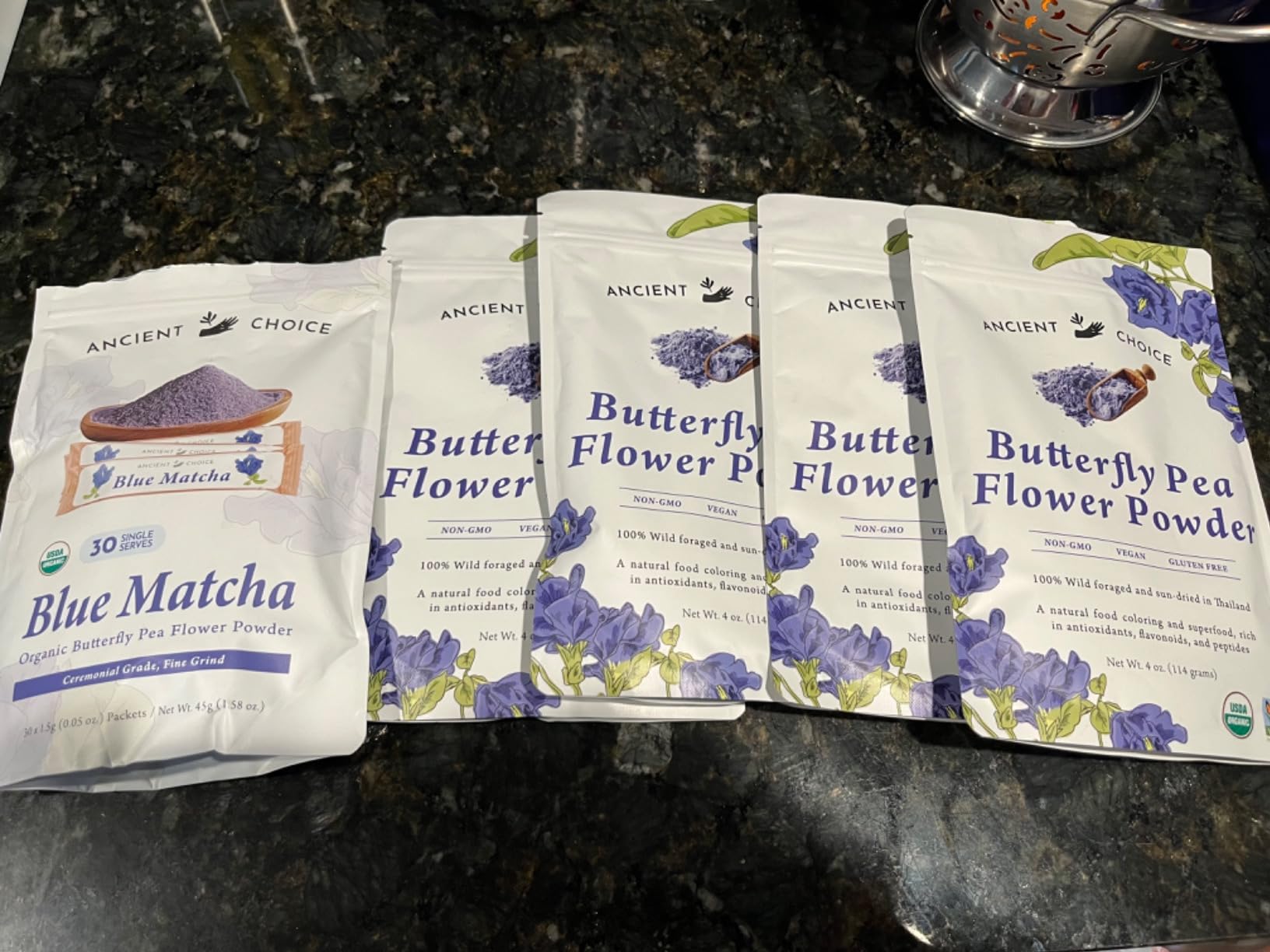 Amazon.com : Ancient Choice - Blue Matcha Tea Powder | USDA Organic ...