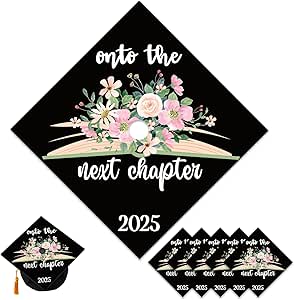 Amazon.com: 5 Pieces Graduation Floral Cardstock Premium Construction ...