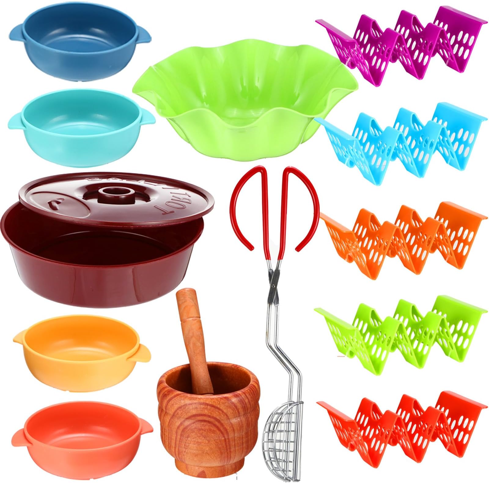 Amazon.com: SiliFine Complete Taco Serving Set Taco Fiesta Kit Include ...