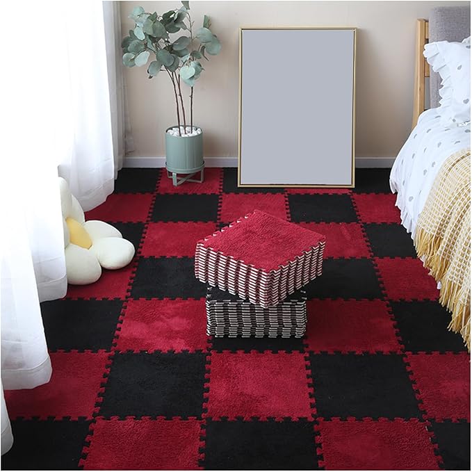 Amazon.com: HSXMY 100Pcs Playmat Plush Foam Interlocking Carpet Tiles ...
