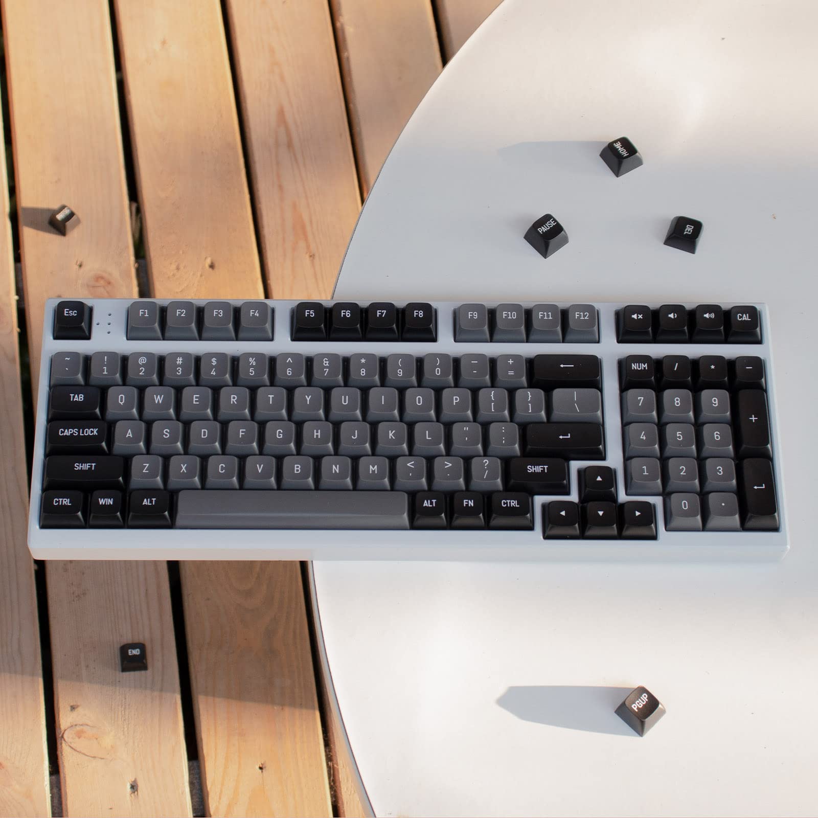 mintcaps Black Grey Keycaps Set 150 Keys MSA Profile Double Shot ISO ...