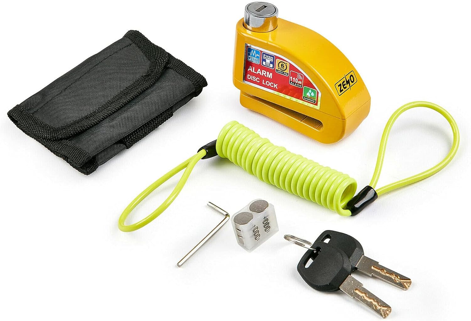 ZENO Disc Brake Lock | Motorcycle Alarm Disc Lock | Waterproof 110dB ...