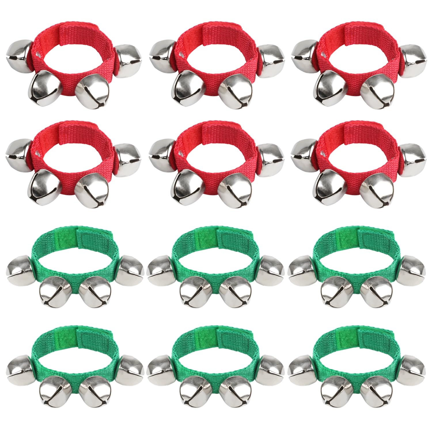 Snapklik.com : 12 Pack Christmas Band Wrist Bells Bracelets Jingle ...