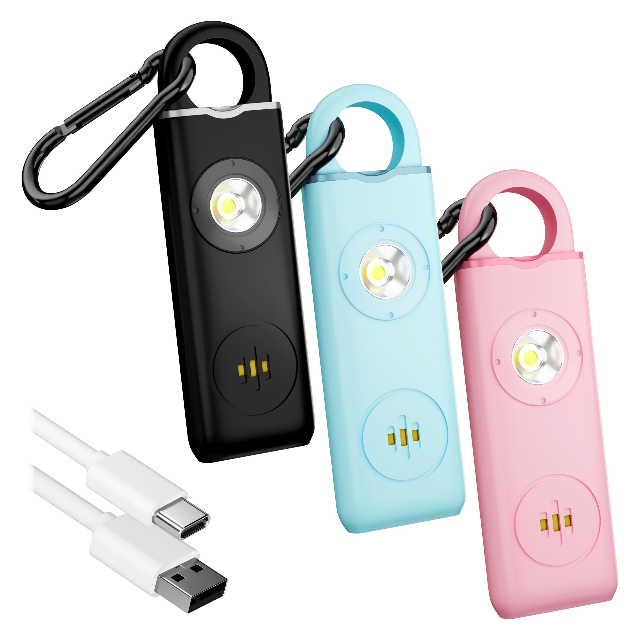 Amazon.com: Personal Safety Alarm Keychain for Women – 3 Pack USB ...