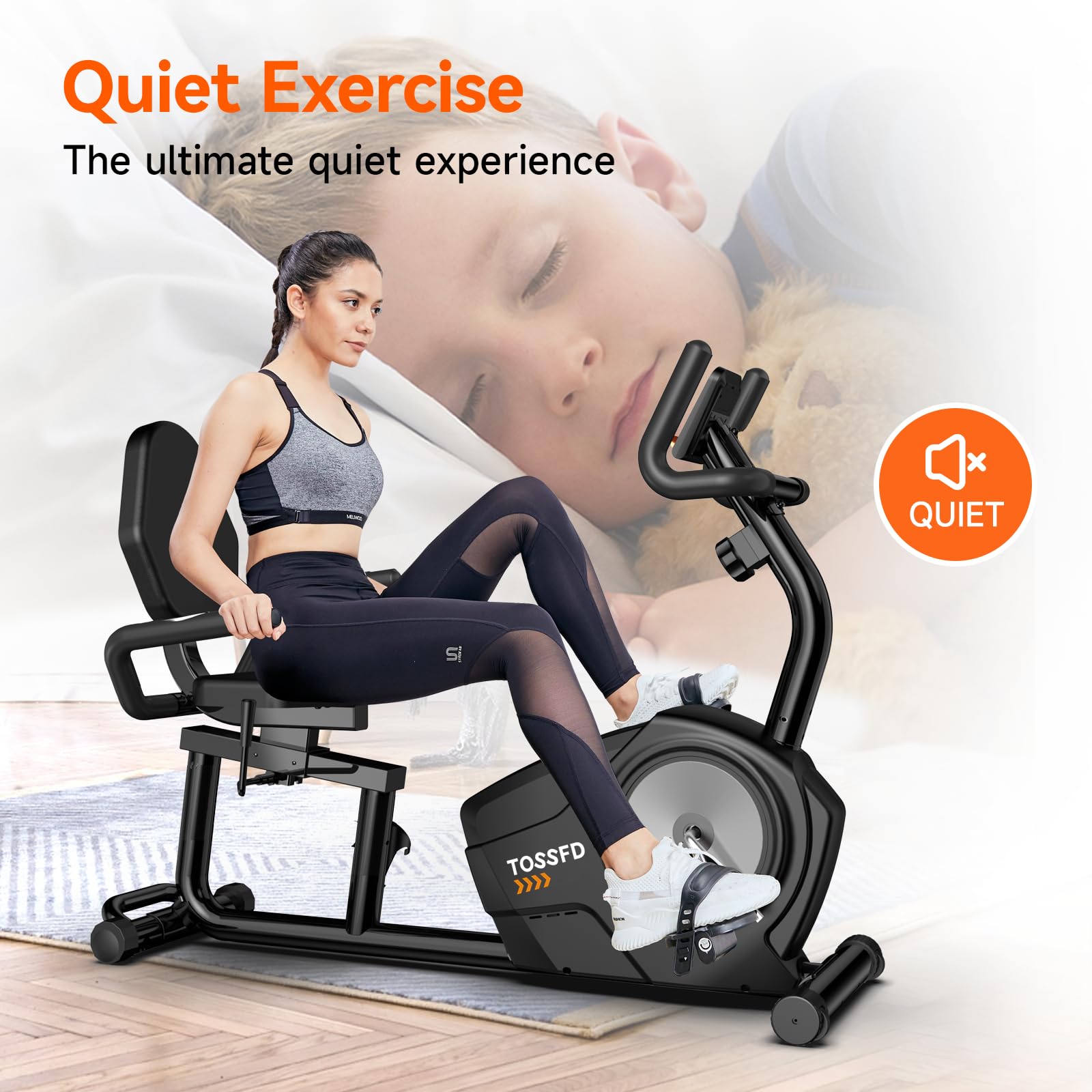 CYCOOL Recumbent Exercise Bike Comfortable Seat Multi-Function LCD ...