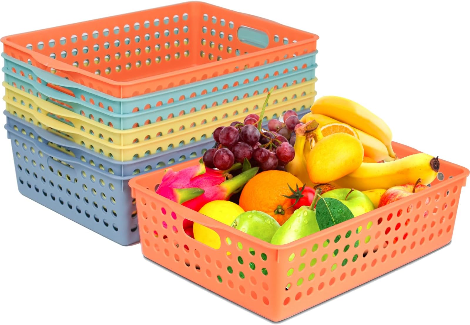 Amazon.com - Doitxue 5PCS Plastic Storage Baskets, Small Baskets for ...