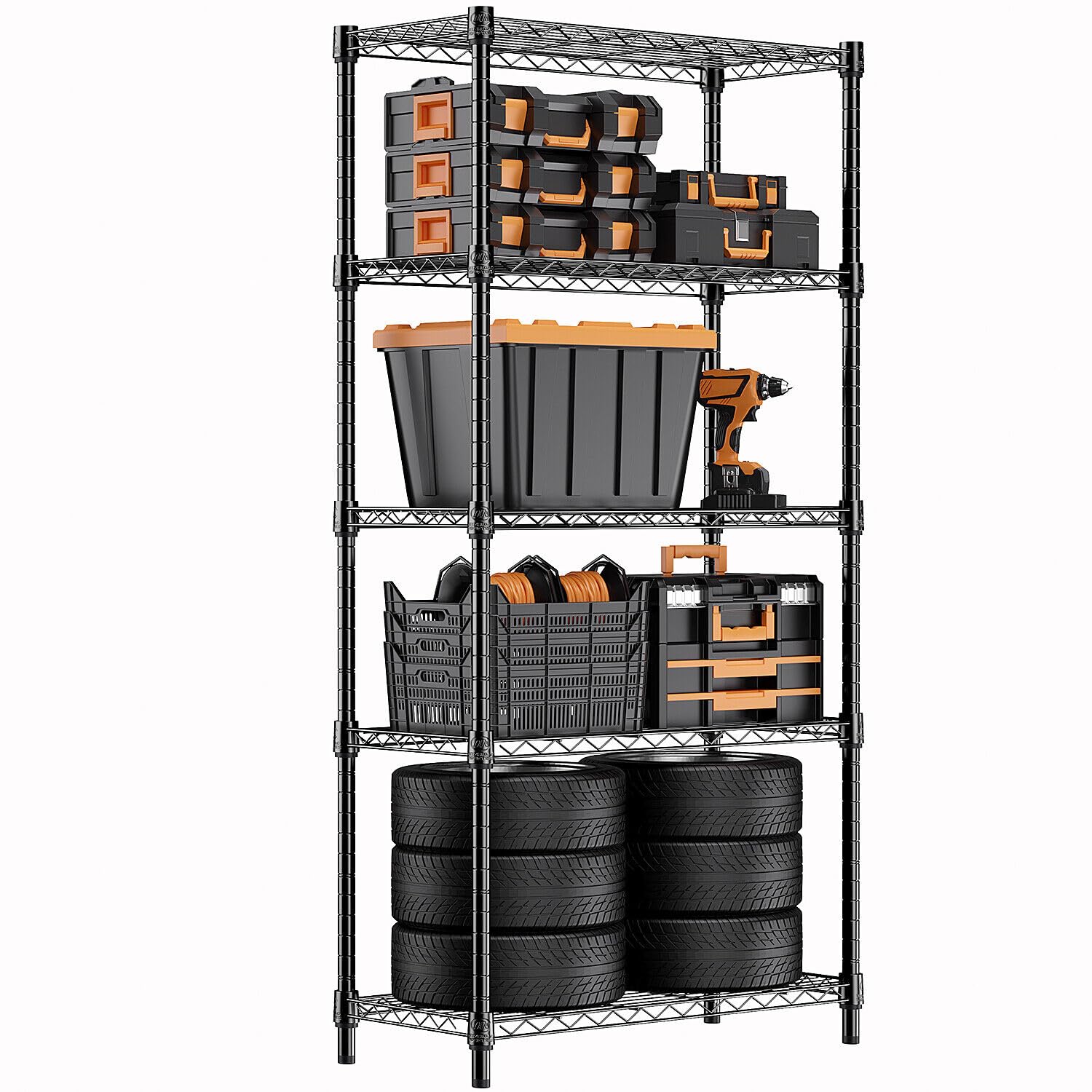 STORACK 5 Shelf Metal Rack for Storage/Adjustable Metal Rack ...