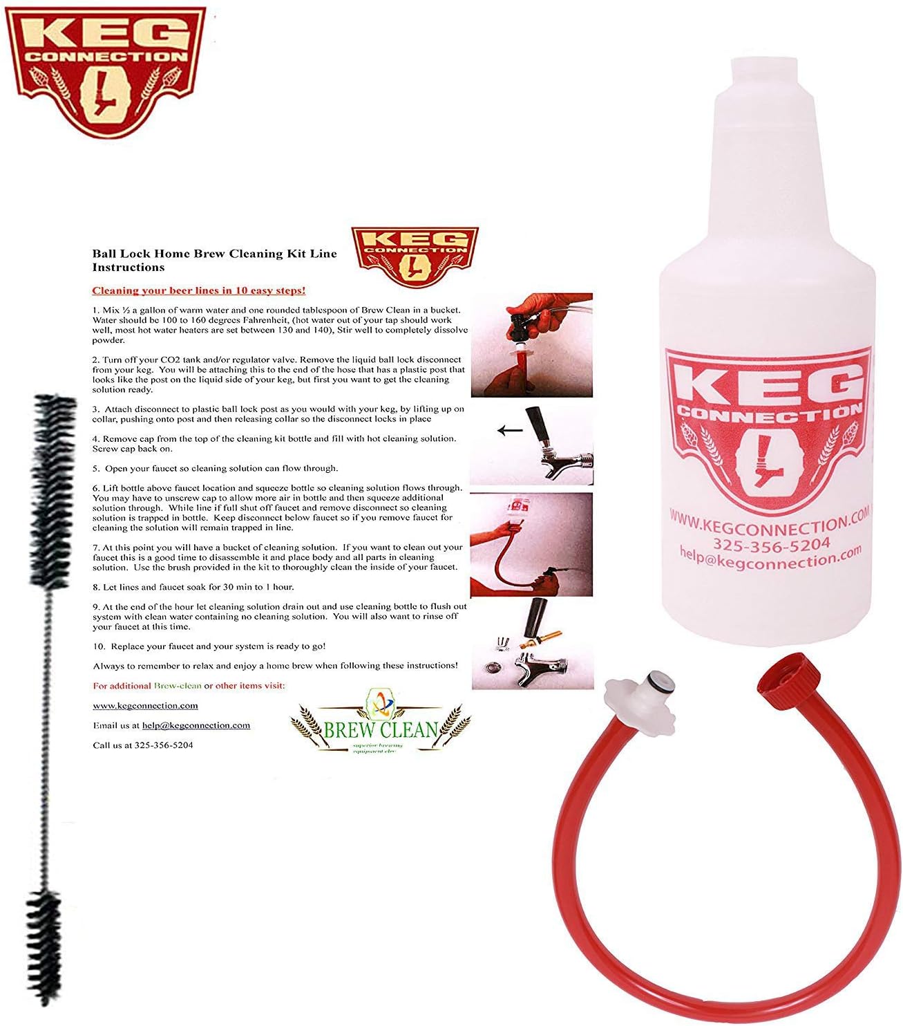 Amazon.com: Homebrew Beer Line Cleaning Kit with Ball Lock Disconnect ...