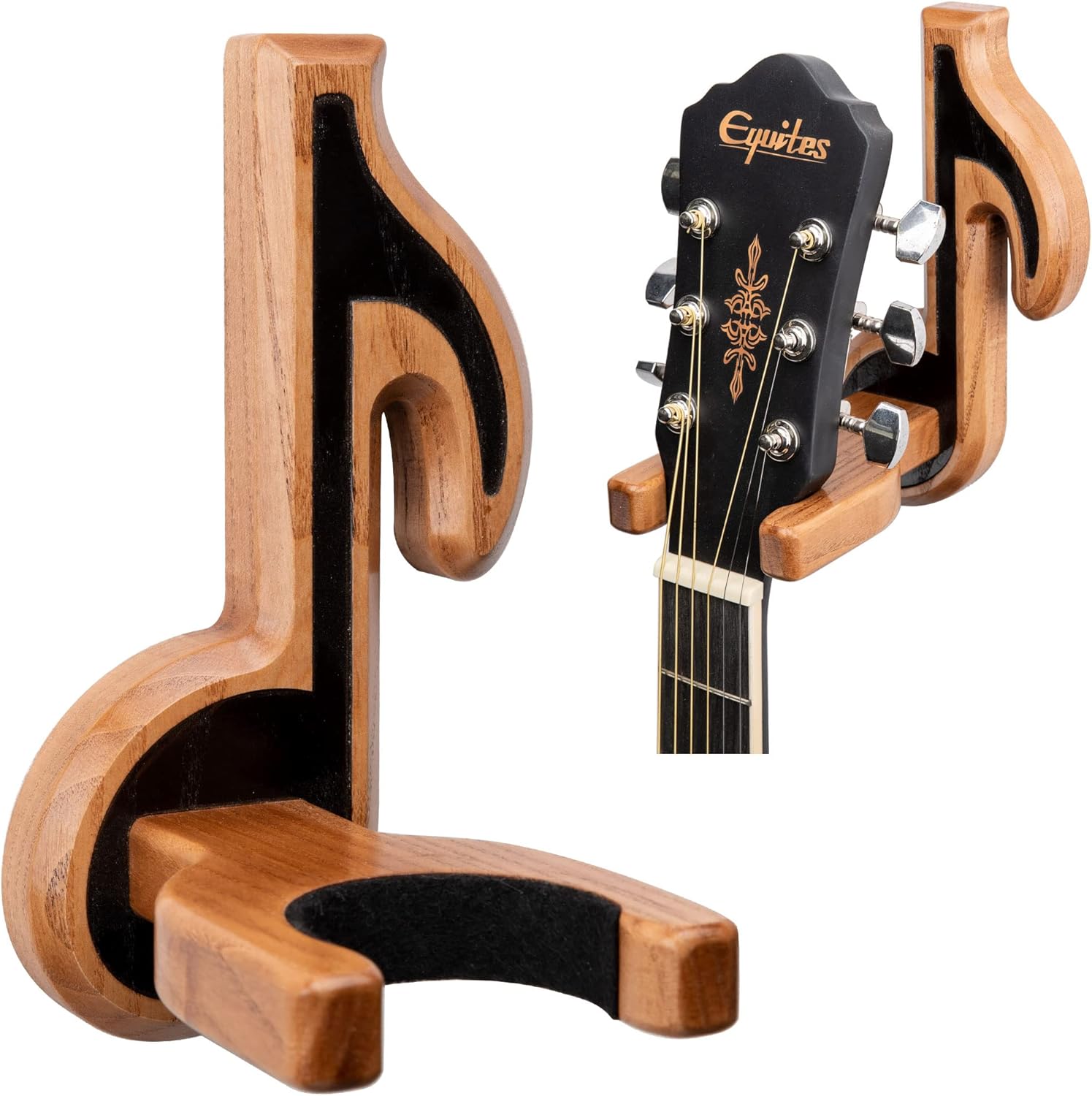 Amazon.com: TESLYAR Guitar Holder Wall Mount Ash Wood Wooden Guitar ...