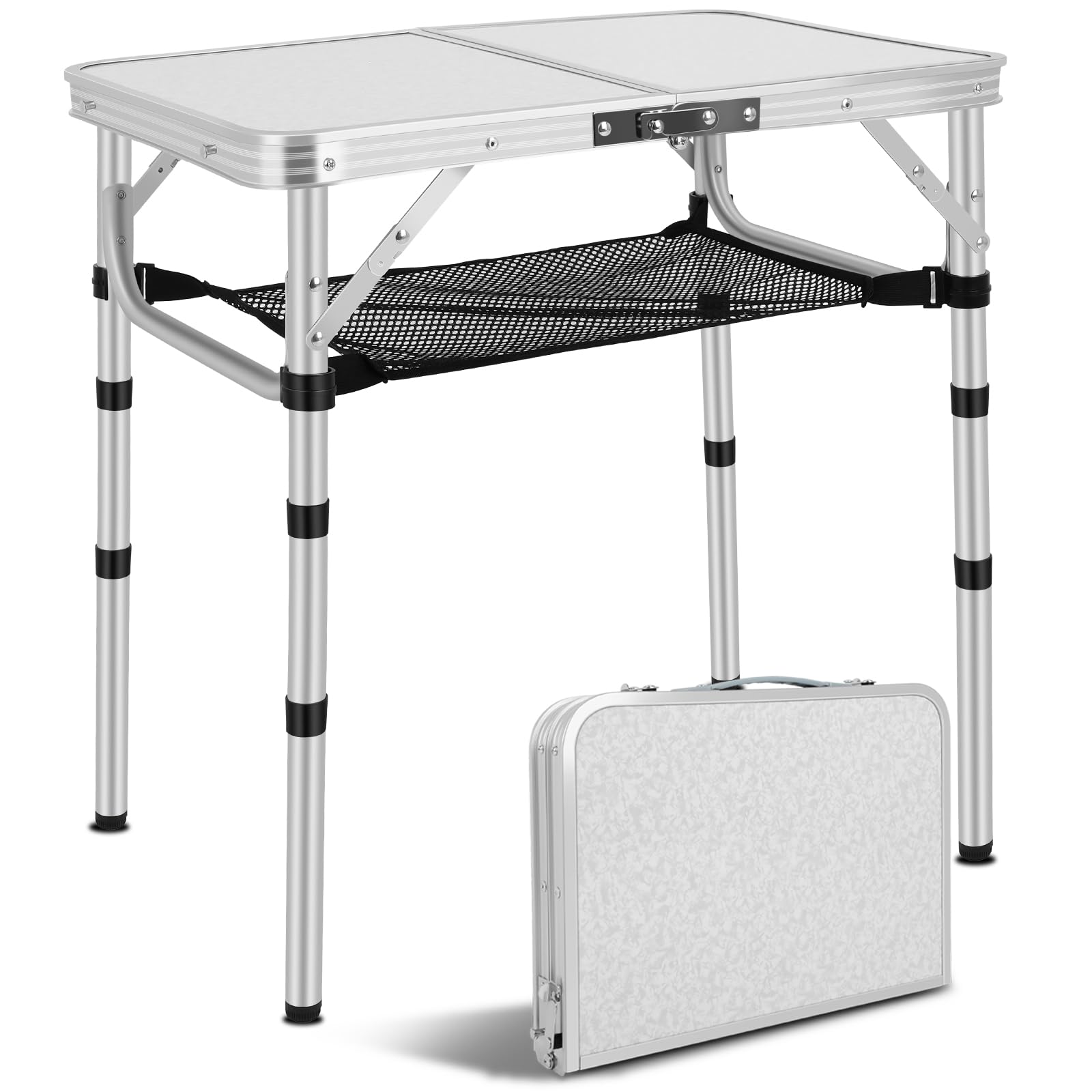 Amazon.com: Small Camping Table with Mesh Layer, Portable Tables ...