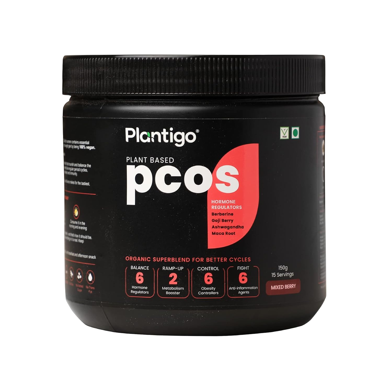 Buy Plantigo Vegan Plant Pcos Powder, With Ashwagandha, Maca Root ...