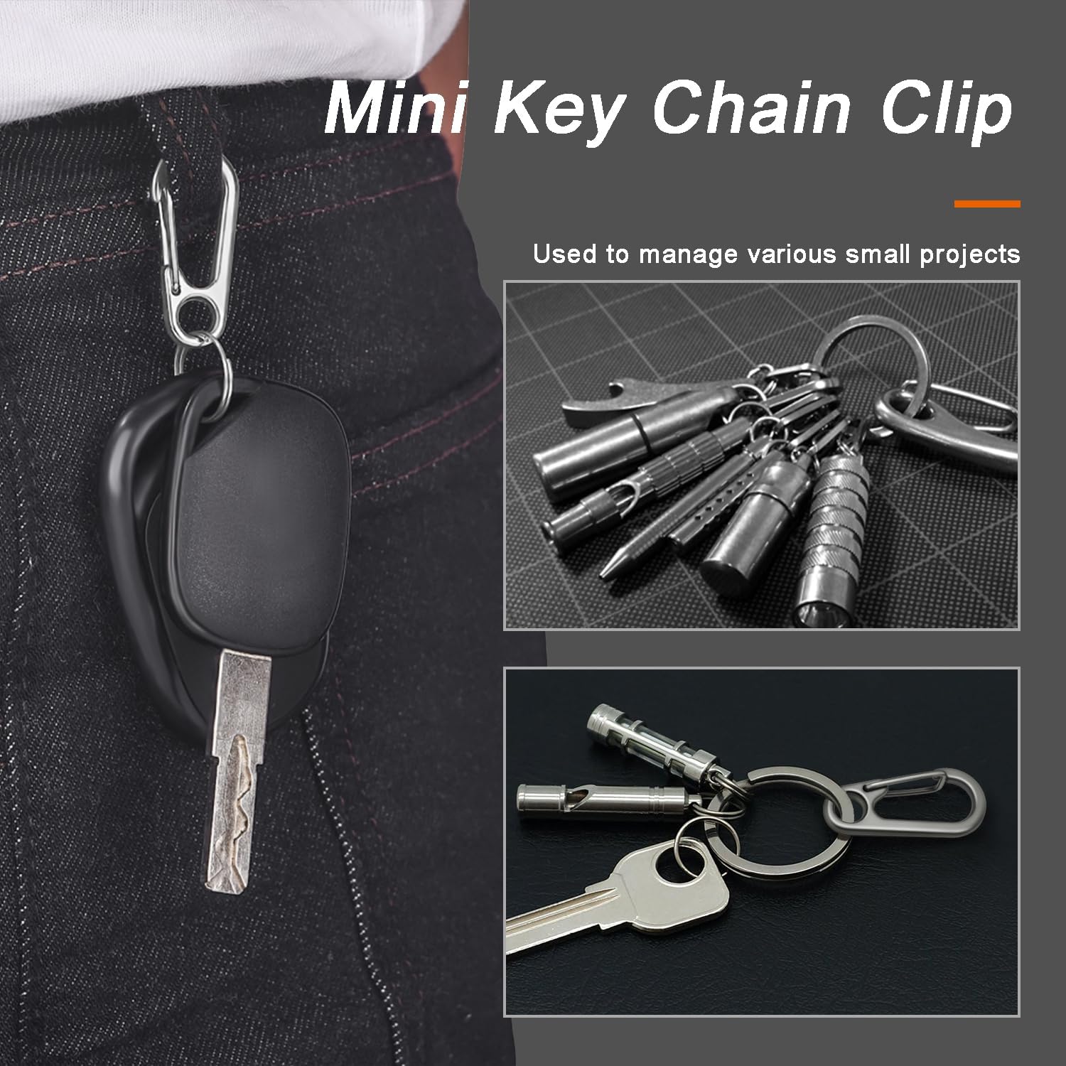 CooBigo 15 juegos de clips pequeños para llaves de paracaídas, gancho ...