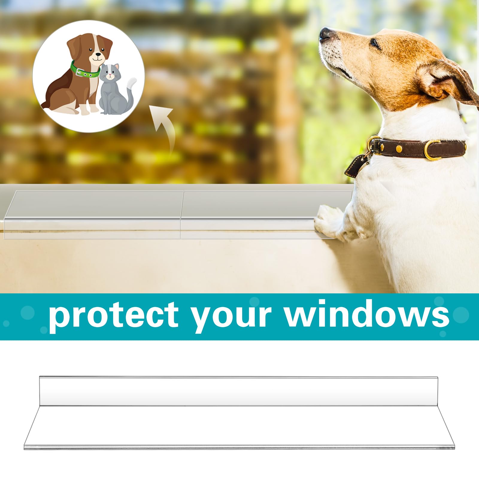 Snapklik.com : 2 Pcs 14.75 X 2.5 Inches Clear Window Sill Protector ...