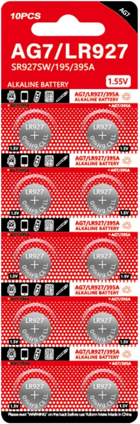 Amazon | 10PCS LR927 SR927SW 1.55V AG7 399 395 LR57 SR927W SR57 V399 ...
