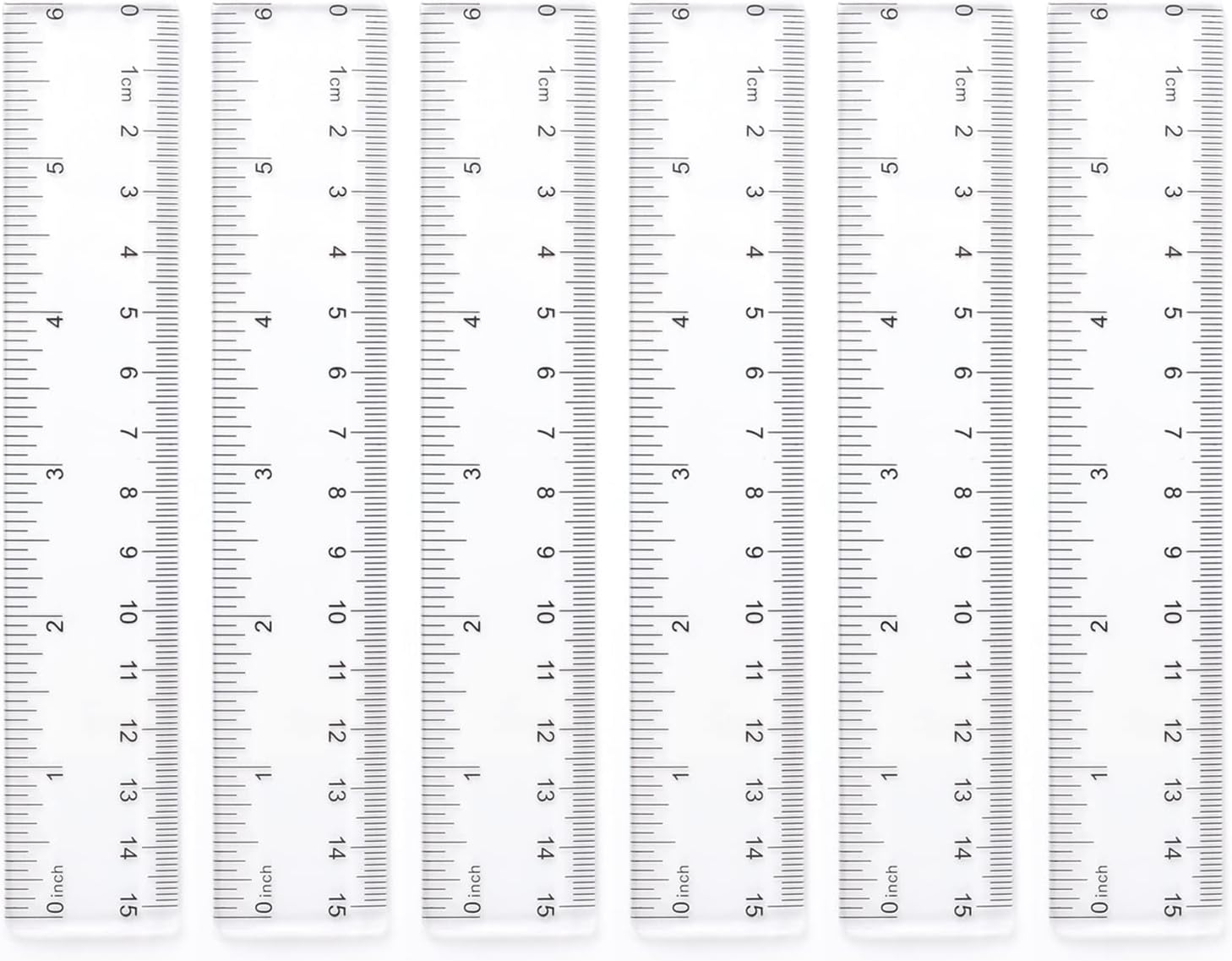 6 Piezas de 15 cm Regla de Plástico, Regla Transparente con Métrica y ...