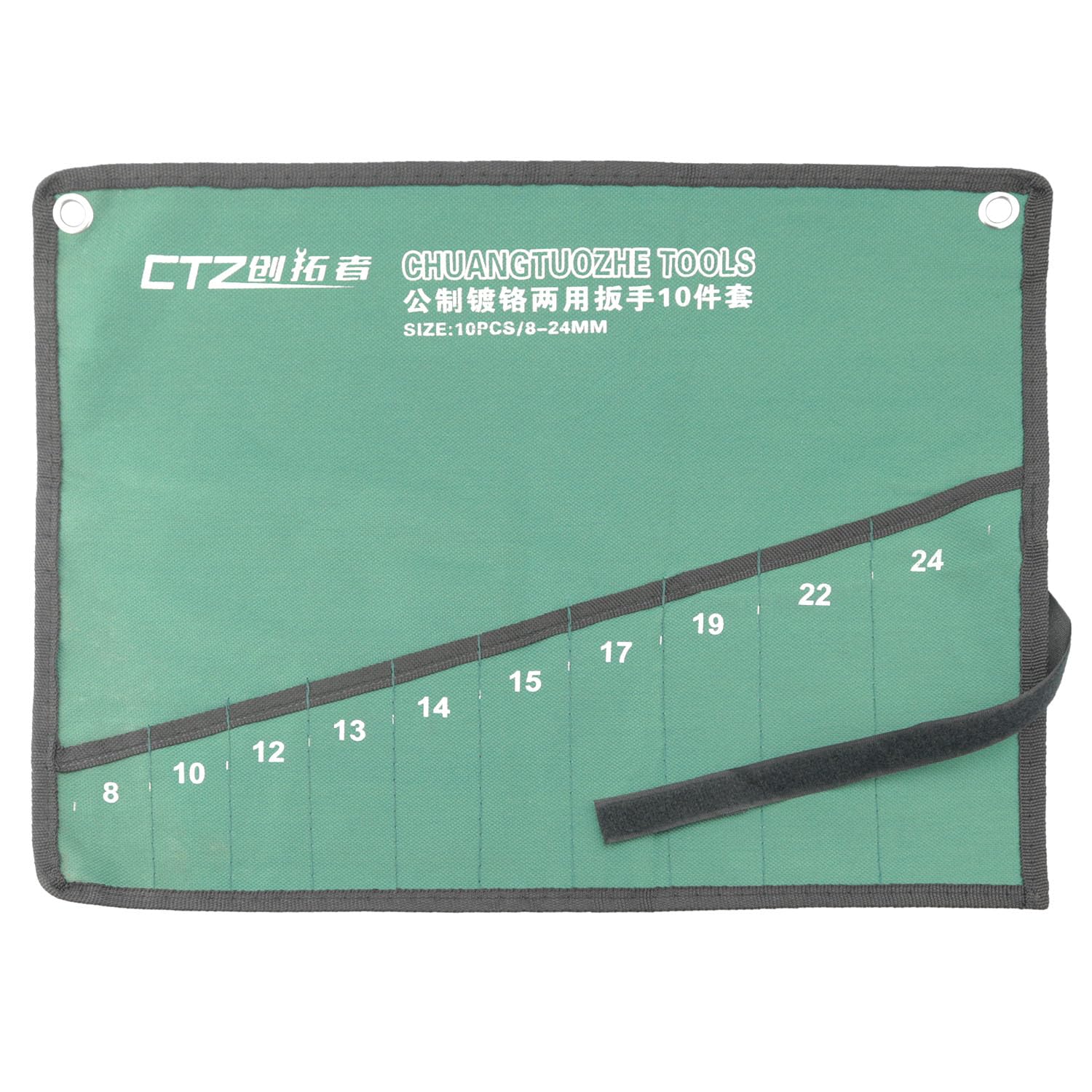 ITROLLE 10PCS Portable Combination Wrench Tool Bag Wrench Roll Up Pouch ...