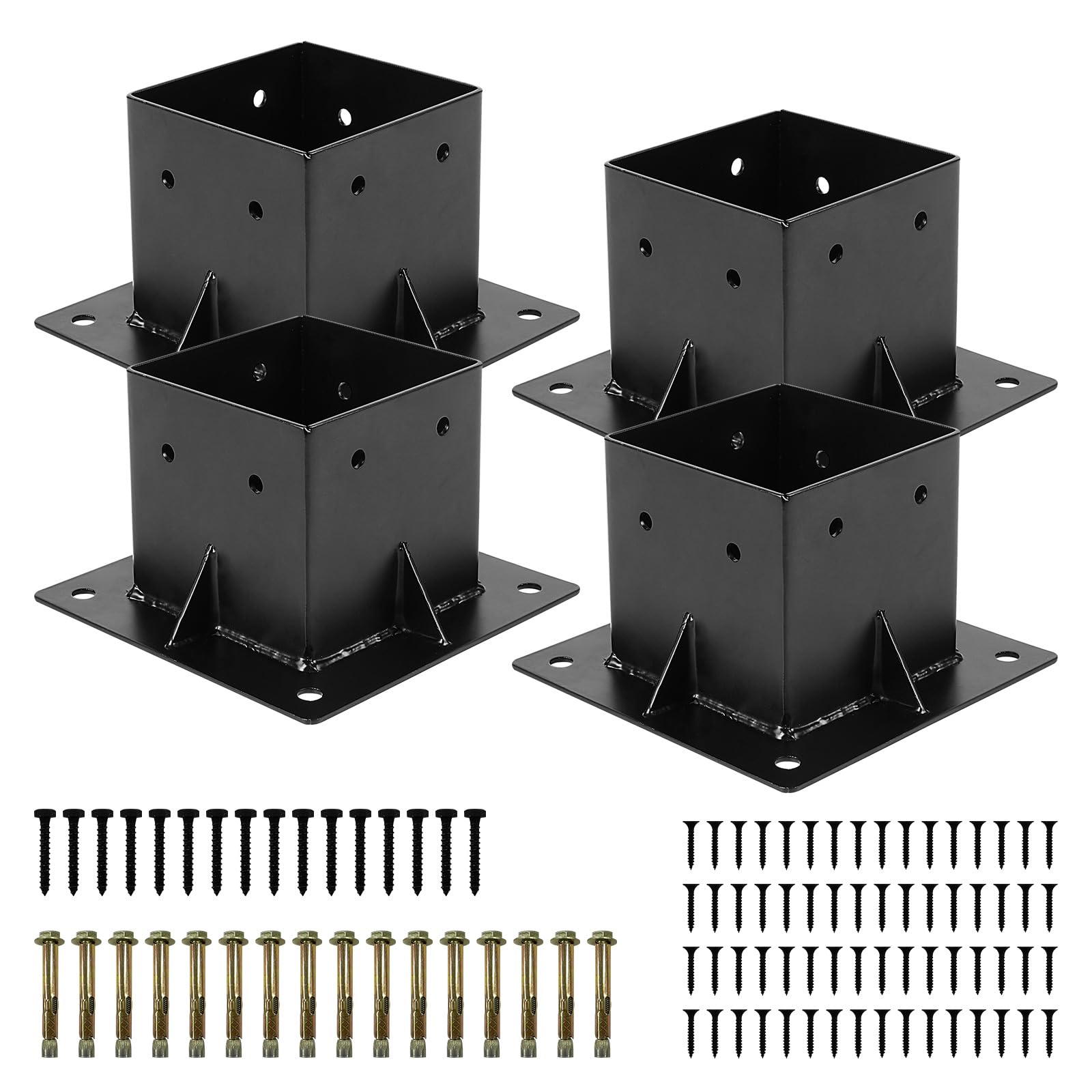 Amazon.com: Rasugarlary 4x4 Post Base 4 Pcs, Deck Post Base Brackets ...