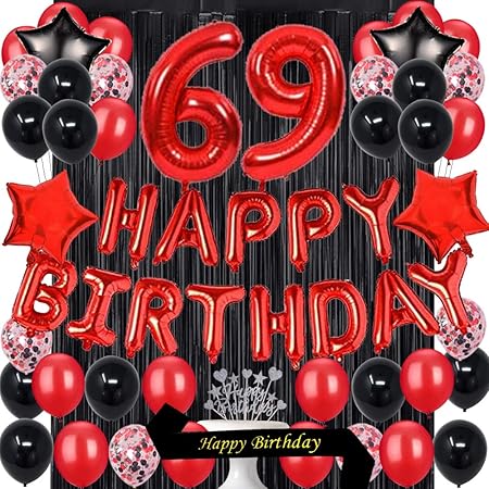 Amazon.com: 69th Birthday Decorations Party Supplies Happy 69th ...