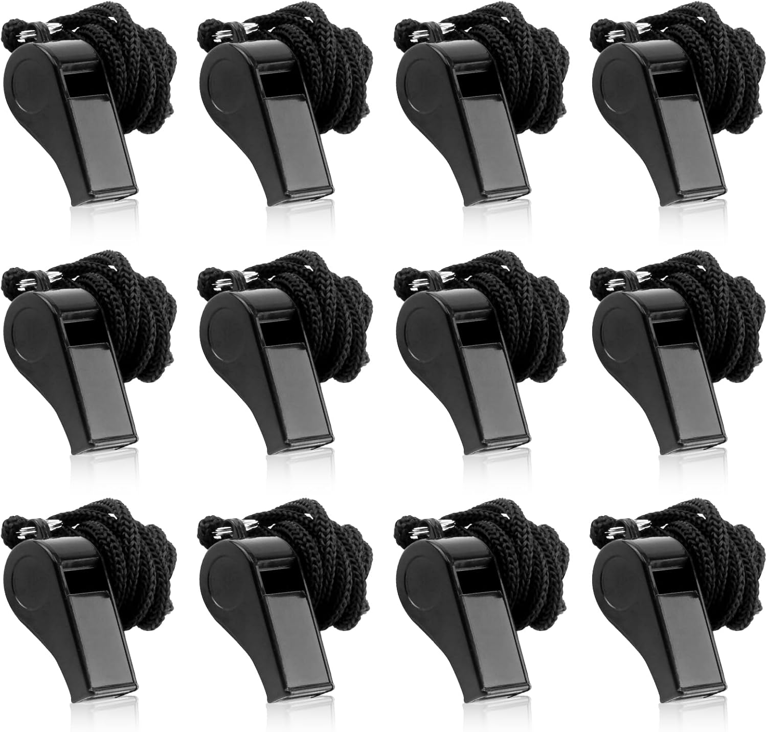 LANAFAY 12Packs Whistle, Black Referee Whistles, Sports Whistles with ...