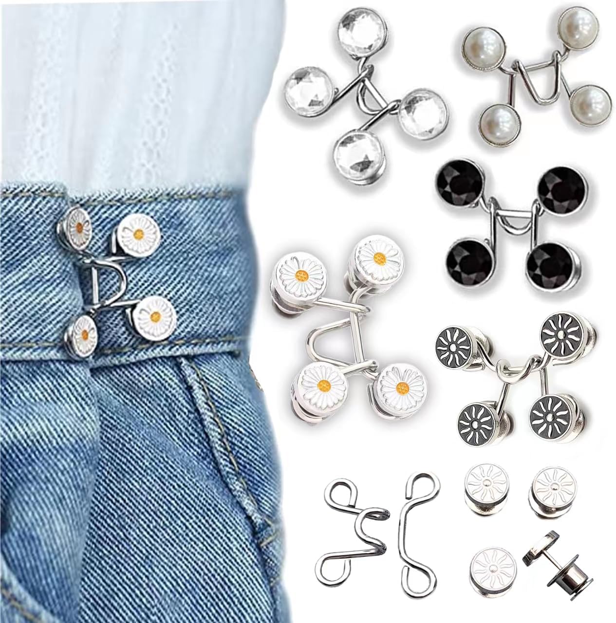 Amazon.com: 36 Pcs Pant Waist Tightener for Jeans, 6 Styles Adjustable ...