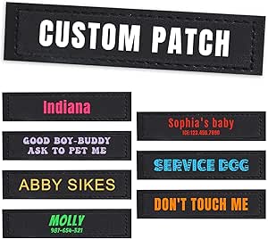Amazon.com: LOFART Custom Name Patches for Dog Harness Or Collar Customizable Text Removable ...