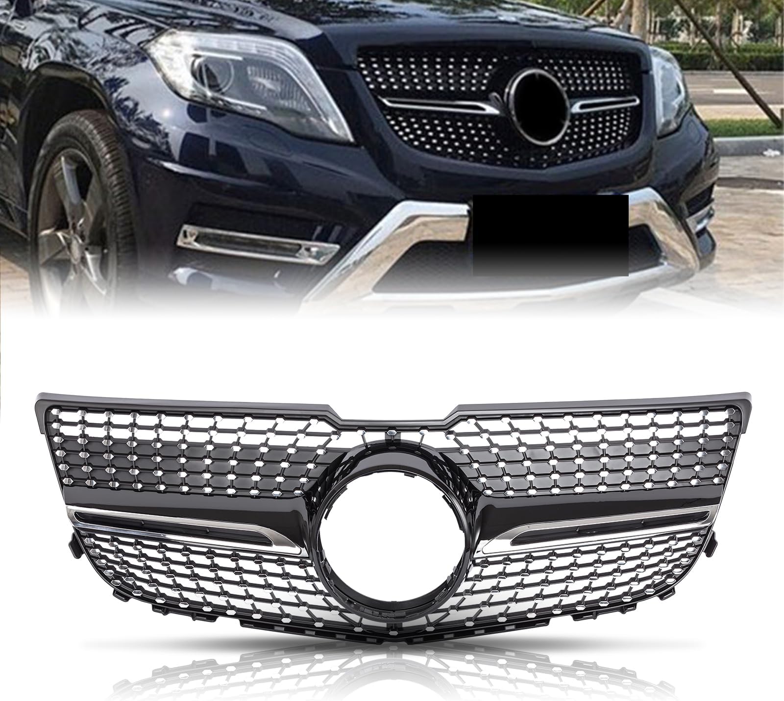 Amazon.com: PENSUN Front Bumper Grille Assembly for Mercedes Benz X204 ...