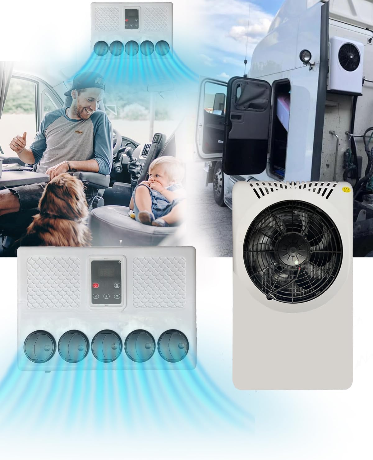 Amazon.com: 12V Air Conditioner, 12V DC Truck Cab RV Air Conditioner ...