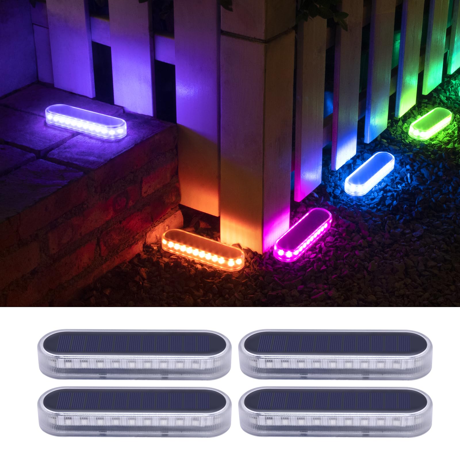Snapklik.com : Solar Dock Driveway Lights Outdoor, RGB Color Changing ...