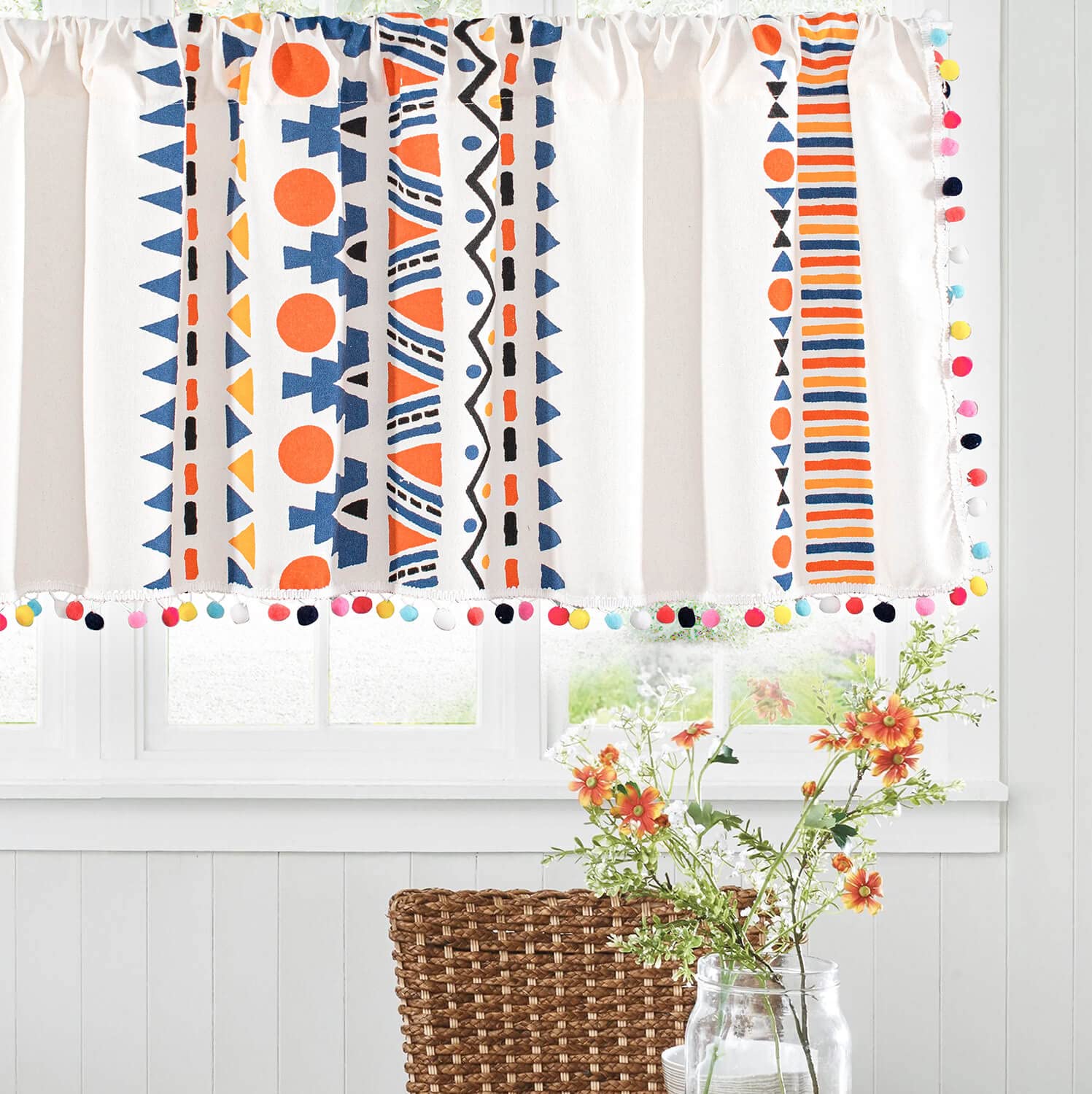 Amazon.com: VOGOL Colorful Cotton Linen Valances for Windows, Unique ...