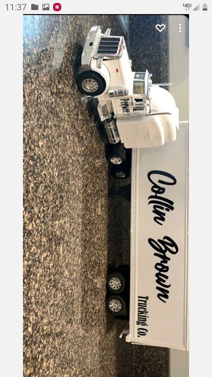 Amazon.com: Peterbilt 379 With Dry Van - All-White Toy Truck : Toys & Games