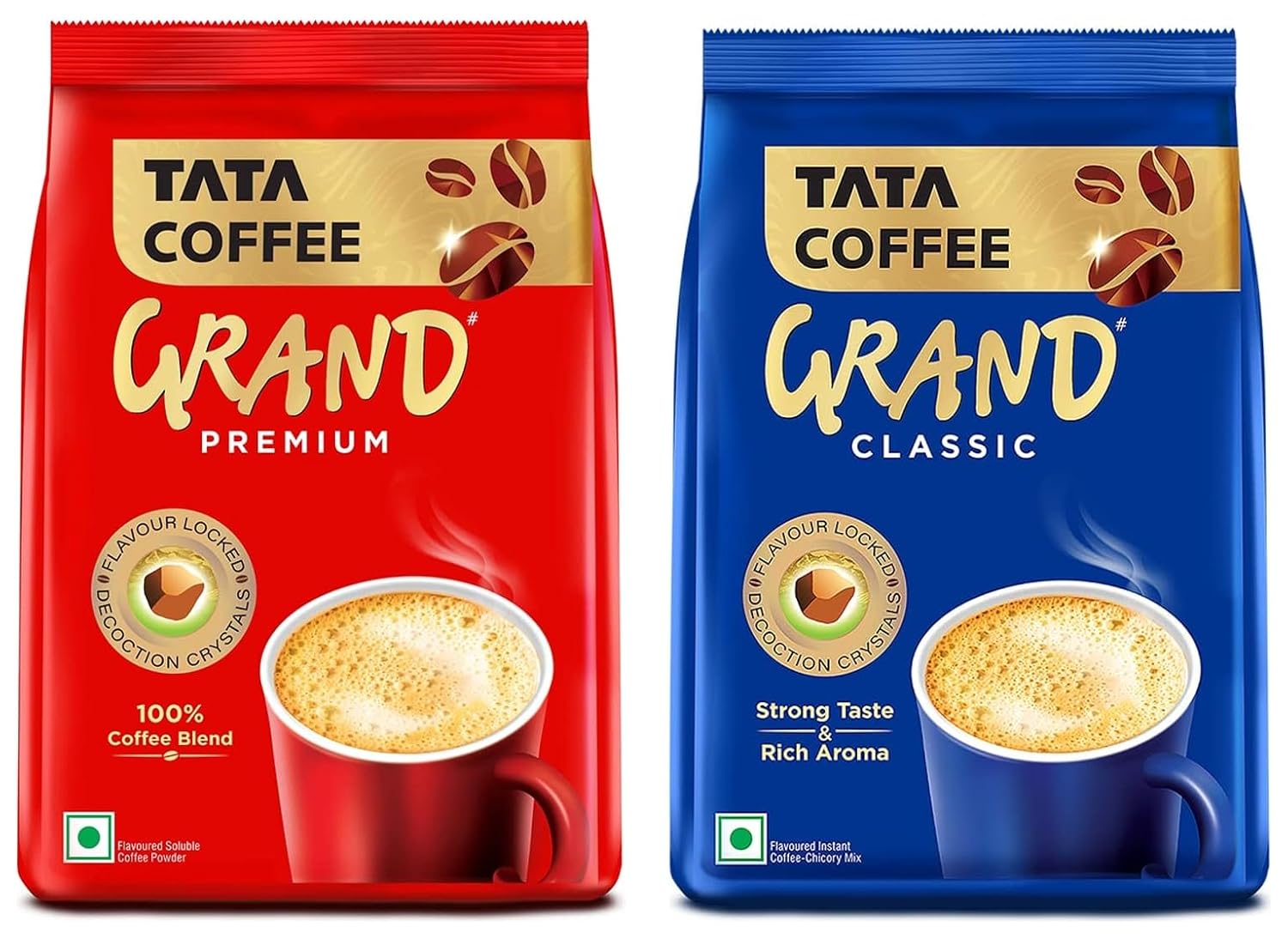 Tata Coffee Grand Premium Instant Coffee| 100g Pouch & Classic Instant ...