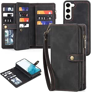 Amazon.com: TwoHead for Samsung Galaxy S22 Wallet Case with Card Holder & Detachable Magnetic ...