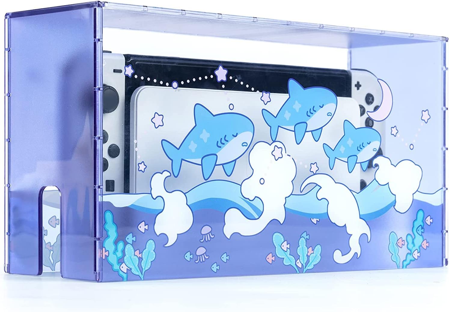 GeekShare Cute Shark Acrylic Clear Dust Display Box Cover for Switch ...
