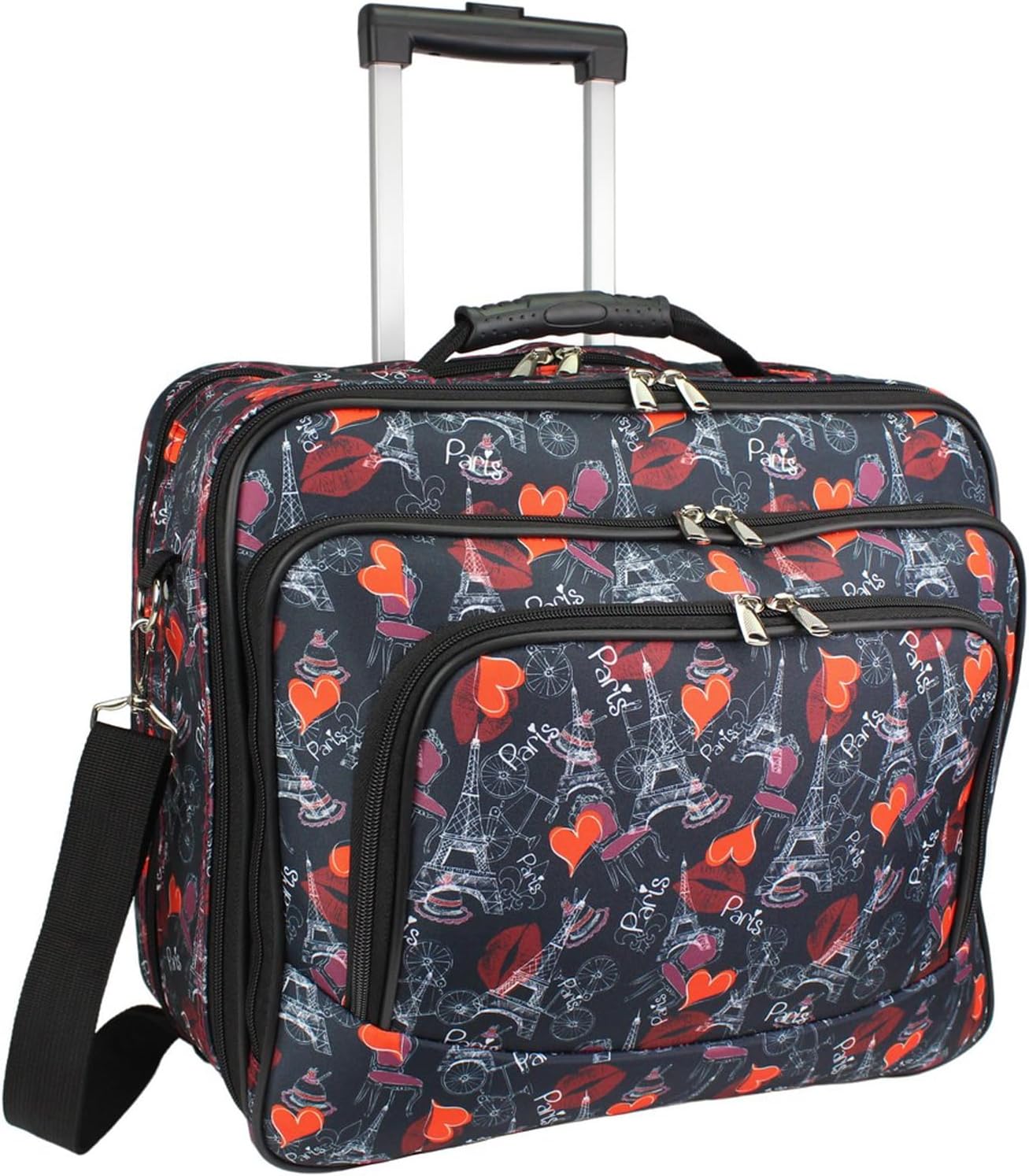 Amazon.com: Rockland Revolution Hardside Rolling Computer Case, Black ...