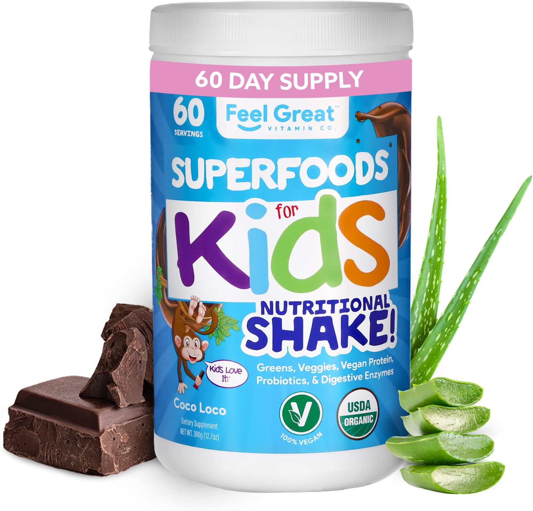 Amazon.com: Kids Organic Super Greens Powder with Fruits & Veggies ...