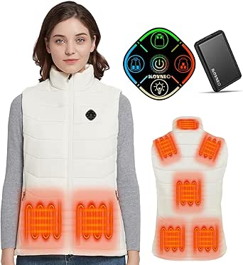 Amazon.com: KOVNLO Womens Heated Vest with battery pack included(White ...