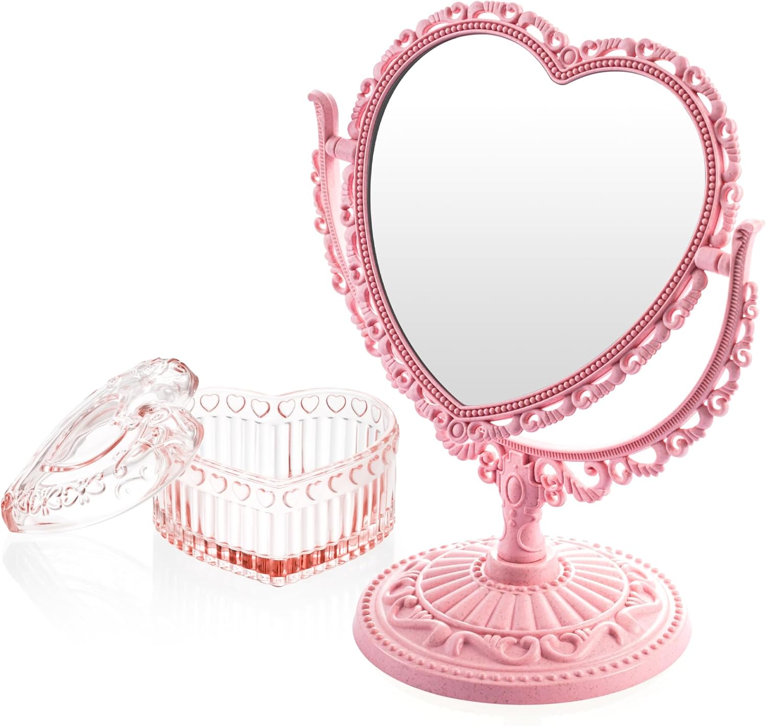 Amazon.com: Highergo Heart Mirror Double Sides Vanity Makeup Mirror for ...